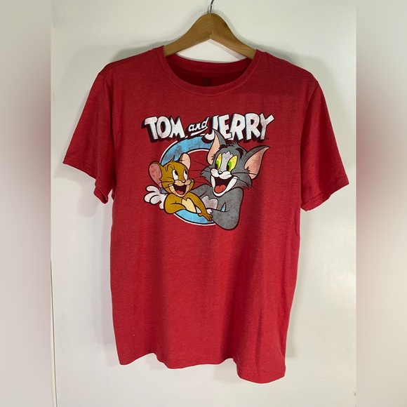 Shirts | Mens Red Tom Jerry Graphic Tshirt Size Xl | Poshmark